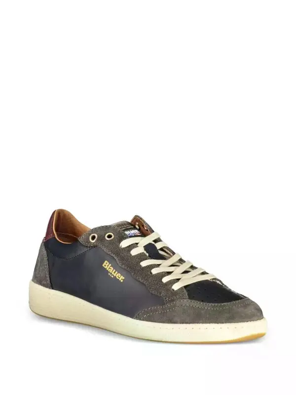 BLAUER. Suede Panelled Sneakers - Blue