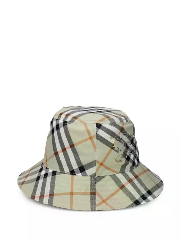 Burberry Checked-pattern Logo-embroidered Bucket Hat