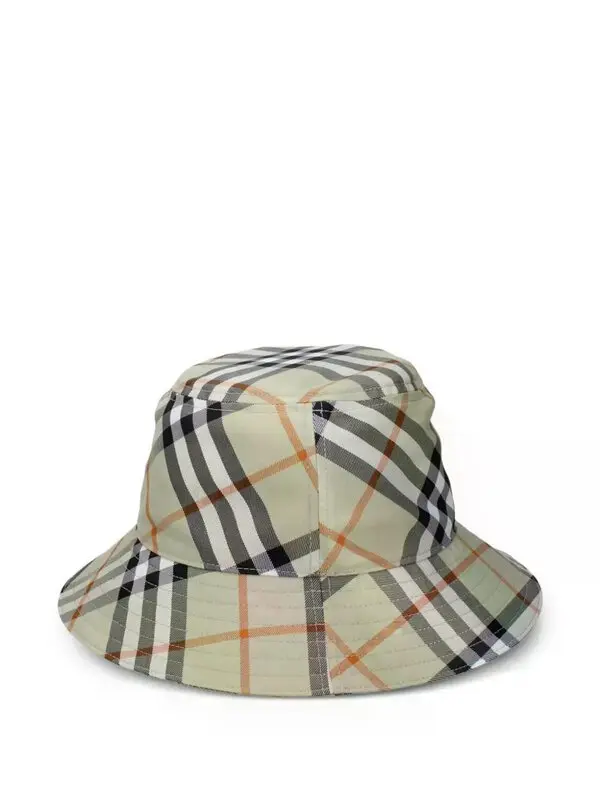 Burberry Checked-pattern Logo-embroidered Bucket Hat