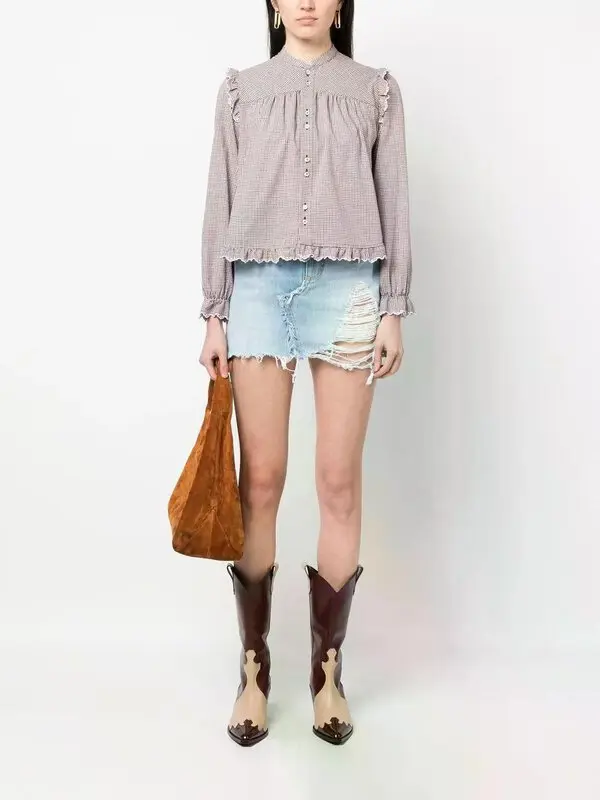Dsquared2 Check-pattern Ruffled Blouse