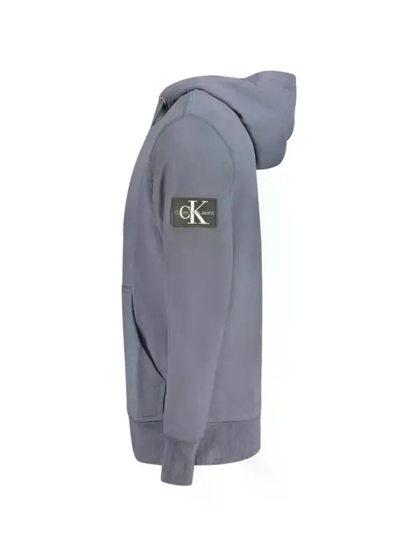 Calvin Klein Cotton Logo Patch Hoodie - Blue