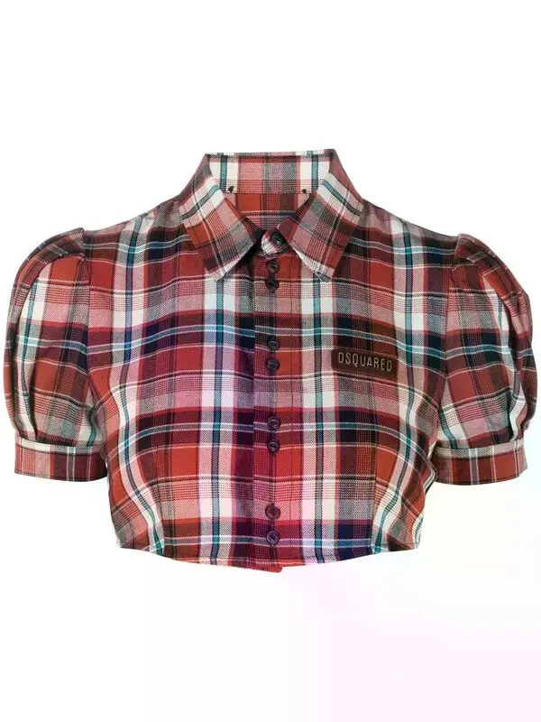 Dsquared2 Checked Puff-sleeve Shirt