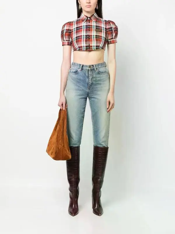Dsquared2 Checked Puff-sleeve Shirt