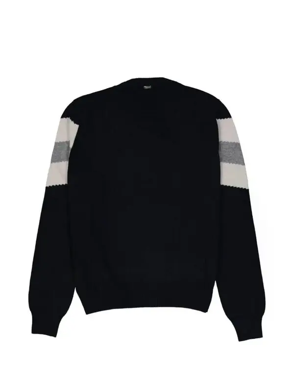 Herno Chevron-pattern Sweater - Blue