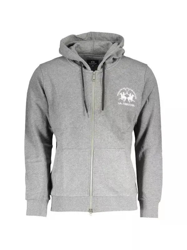 LA MARTINA Logo-embroidered Zip-up Hoodie