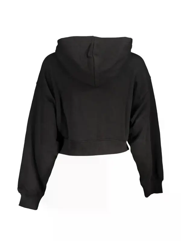 Calvin Klein Cotton Cropped Hoodie With Logo Patch