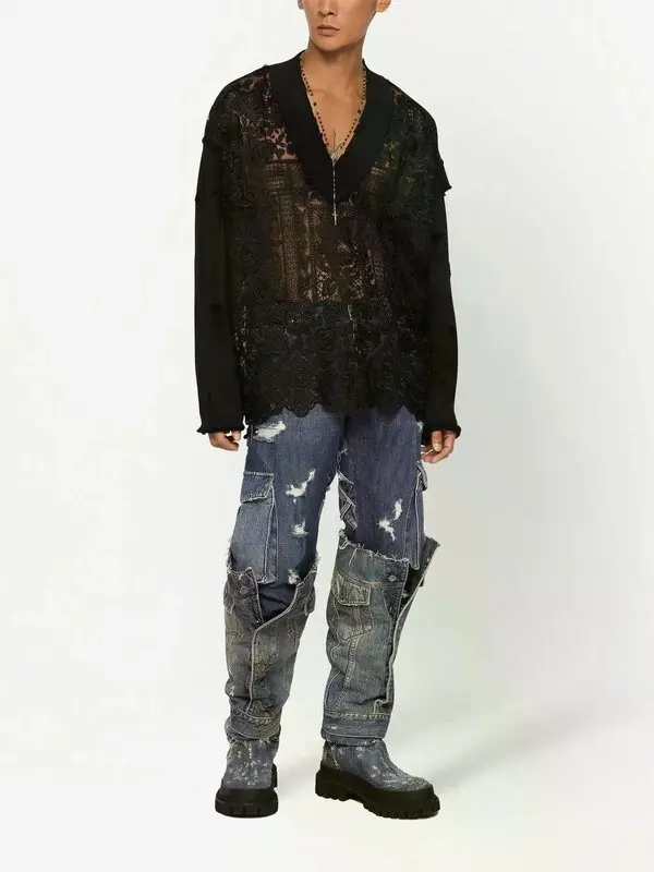 Dolce & Gabbana Embroidered Tulle Sweatshirt