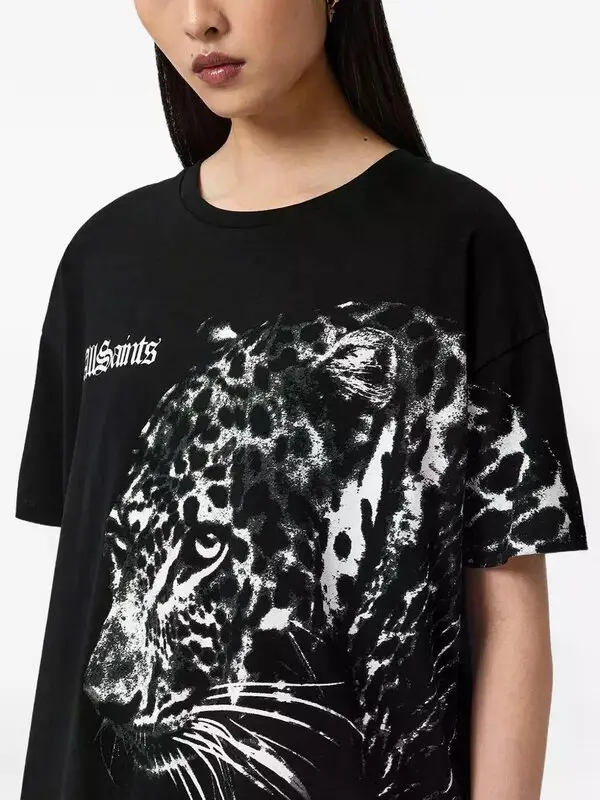 ALLSAINTS Leopard Print Graphic T-shirt Dress