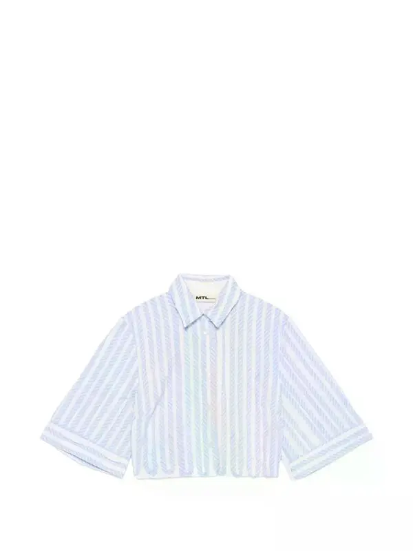 MTL STUDIO Striped Cropped Shirt