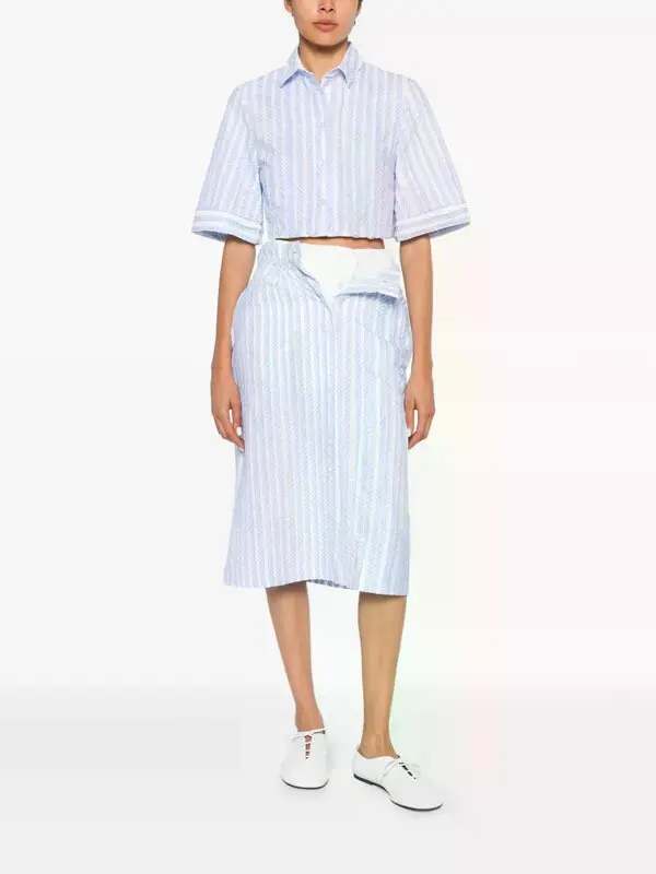 MTL STUDIO Striped Cropped Shirt