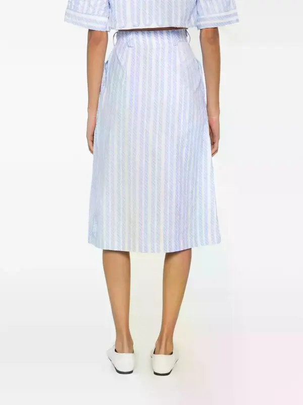 MTL STUDIO Striped Midi Skirt