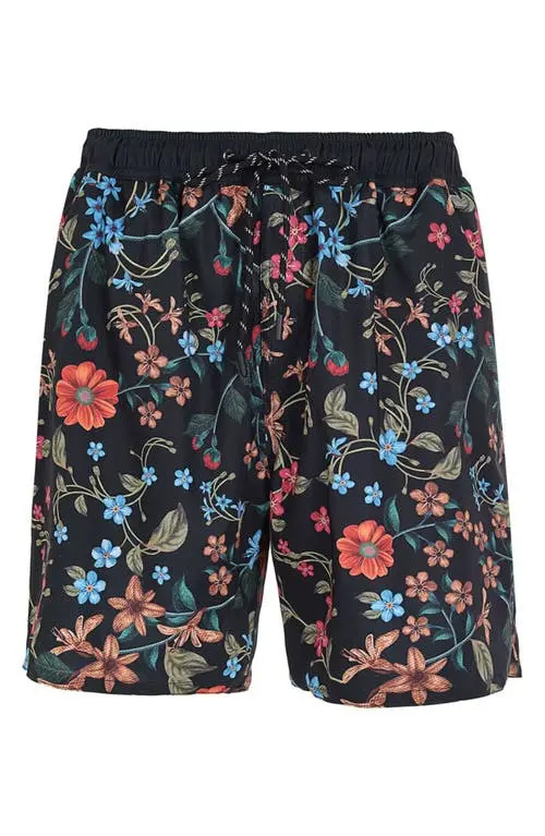 Agua Bendita Printed Swim Trunks - Brown Multi