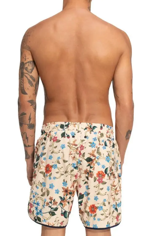 Agua Bendita Liam Swim Trunks - Beige Multi