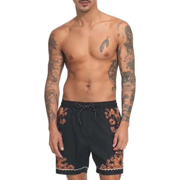 Agua Bendita Joe Swim Trunks - Black Multi