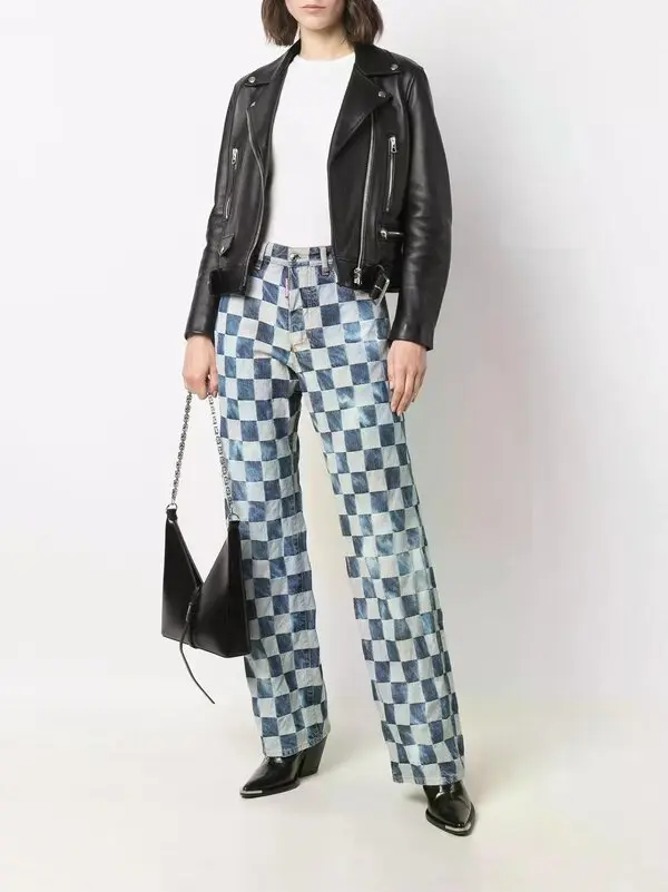 Dsquared2 Checked Wide-leg Jeans