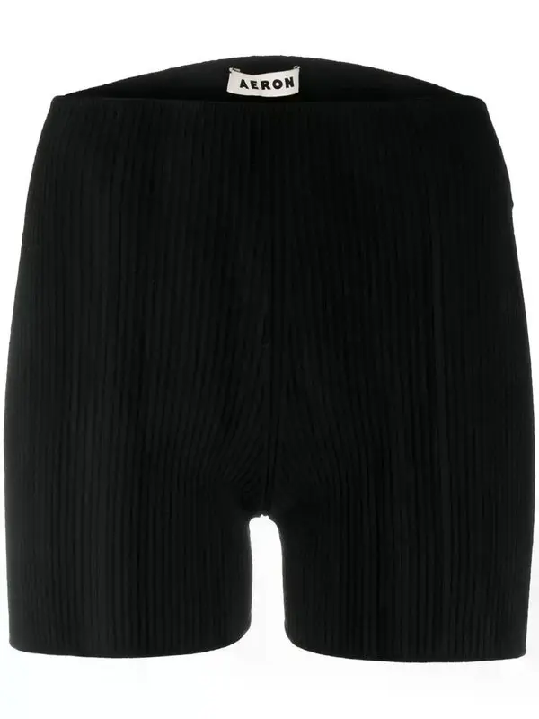 AERON Ribbed-knit Mini Shorts