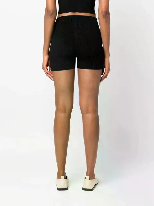 AERON Ribbed-knit Mini Shorts