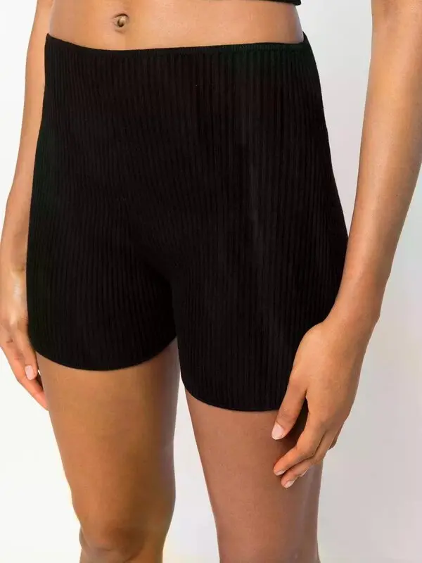 AERON Ribbed-knit Mini Shorts