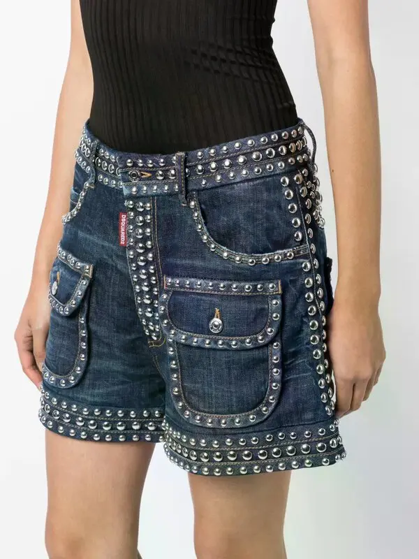 Dsquared2 Stud-embellished Denim Shorts
