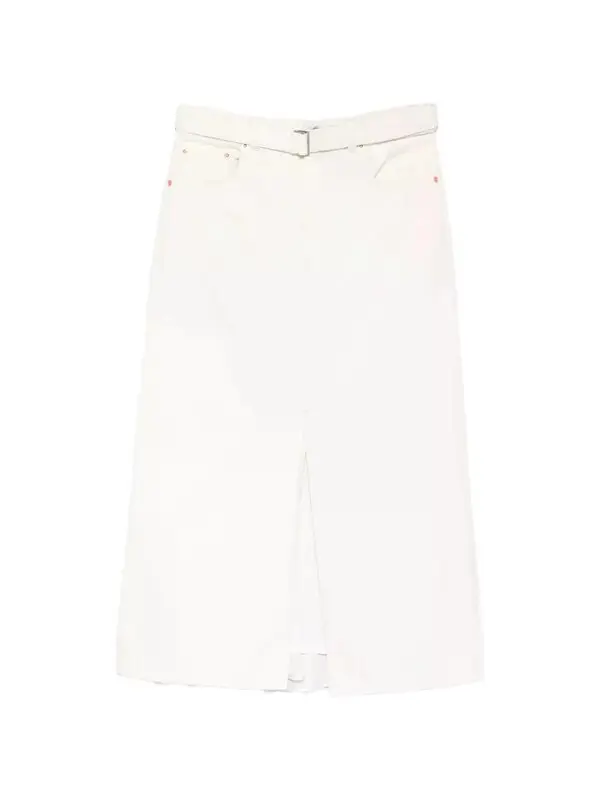 Sacai Belted Front-slit Midi Skirt