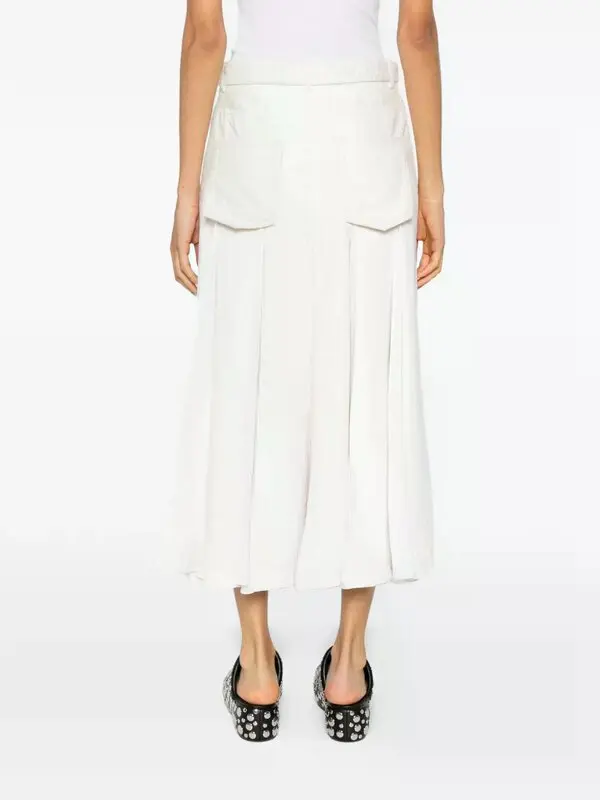 Sacai Belted Front-slit Midi Skirt
