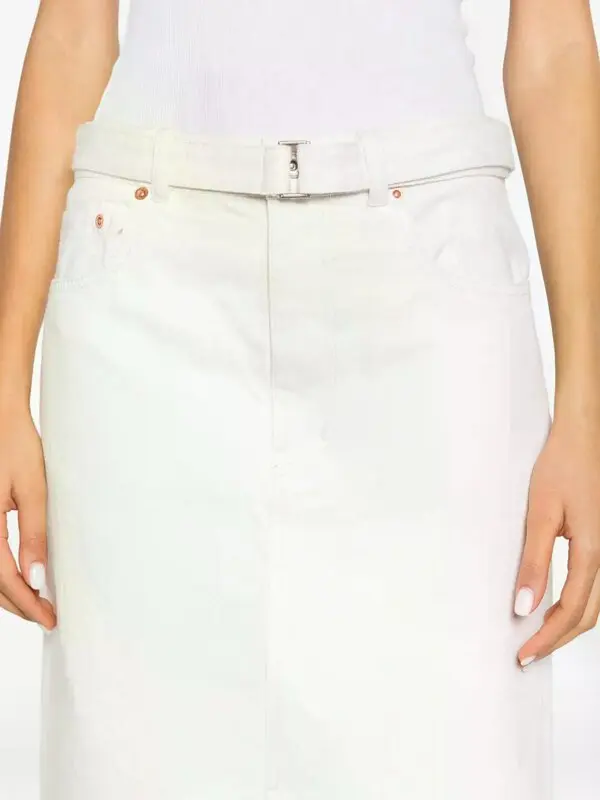 Sacai Belted Front-slit Midi Skirt