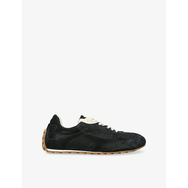 Bottega Veneta Orbit Flash Suede And Nylon Low-top Trainers - Black