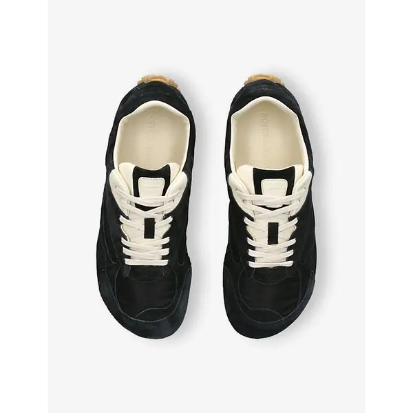 Bottega Veneta Orbit Flash Suede And Nylon Low-top Trainers - Black