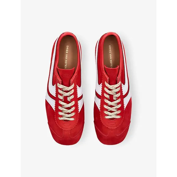 Dries Van Noten Dustin Leather Trainers - Red