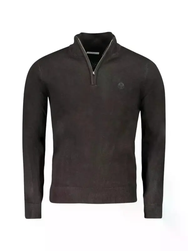 NORTH SAILS Logo-detail Zip-neck Sweater - Black