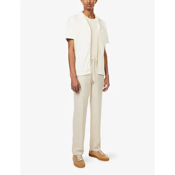 Paige Tiano Straight-leg Linen-blend Trousers
