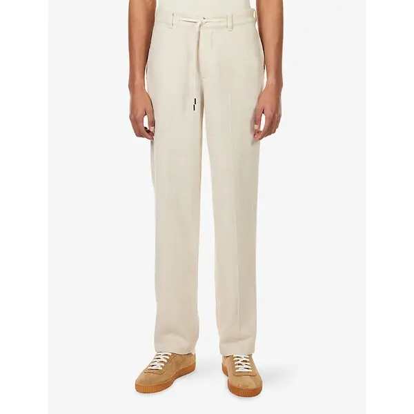 Paige Tiano Straight-leg Linen-blend Trousers