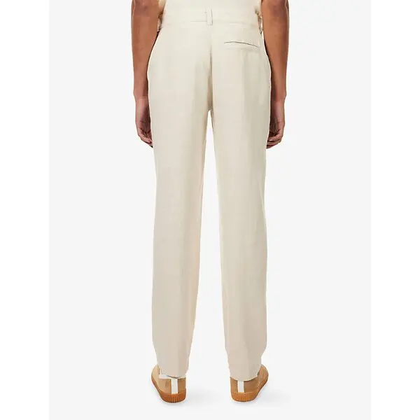 Paige Tiano Straight-leg Linen-blend Trousers