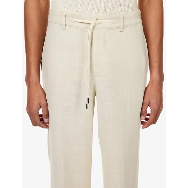 Paige Tiano Straight-leg Linen-blend Trousers
