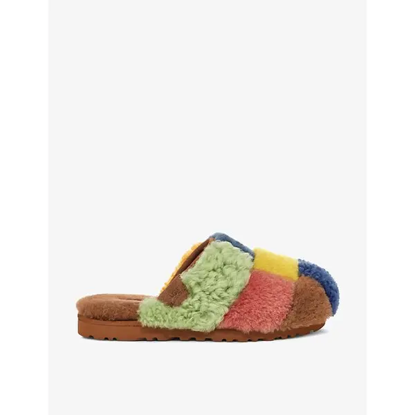 UGG X The Elder Statesman Patchwork Shearling Sliders