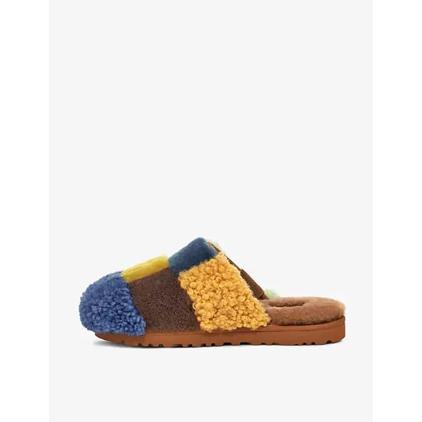 UGG X The Elder Statesman Patchwork Shearling Sliders