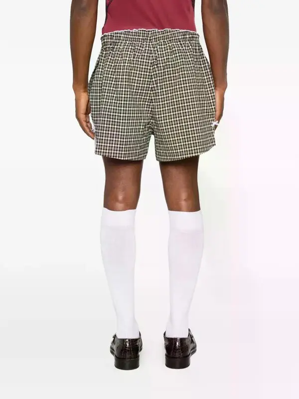 Martine Rose Check Lace-trim Shorts
