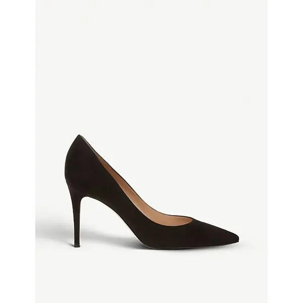 GIANVITO ROSSI Bari 85 Suede Courts - Black