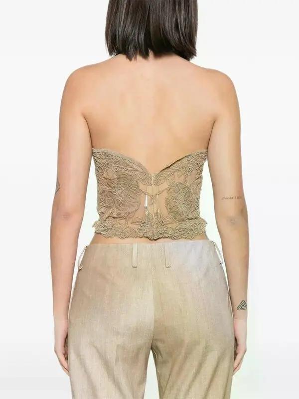 Ermanno Scervino Lace-embroidered Strapless Top