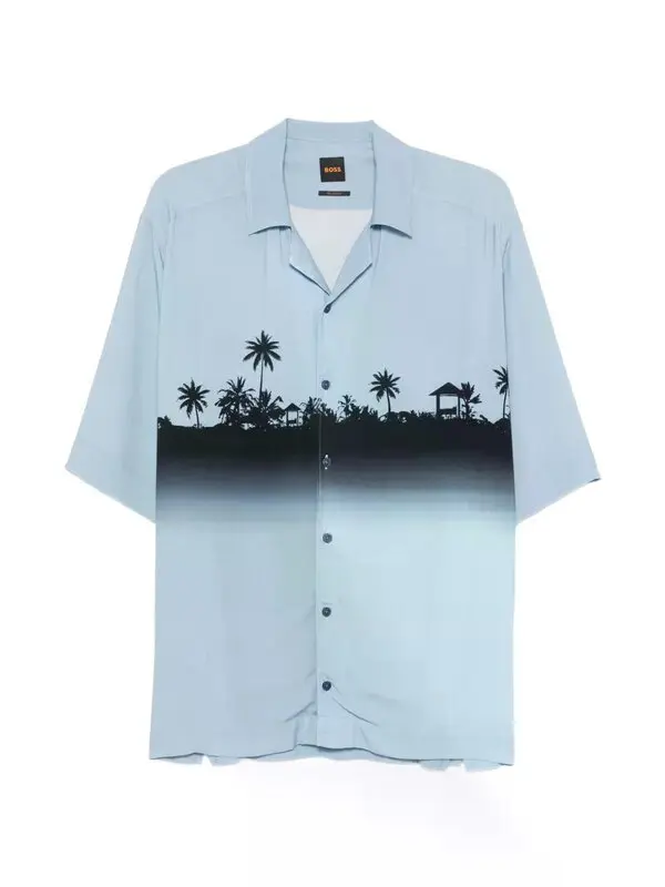BOSS Palm-tree Print Ombré Shirt