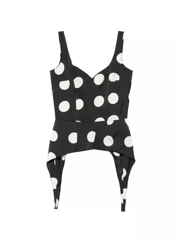 PARLOR Polka-dot Asymmetric Top