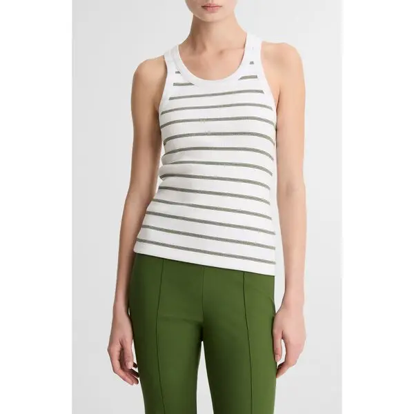 Vince Stripe Rib Tank - Herb Combo