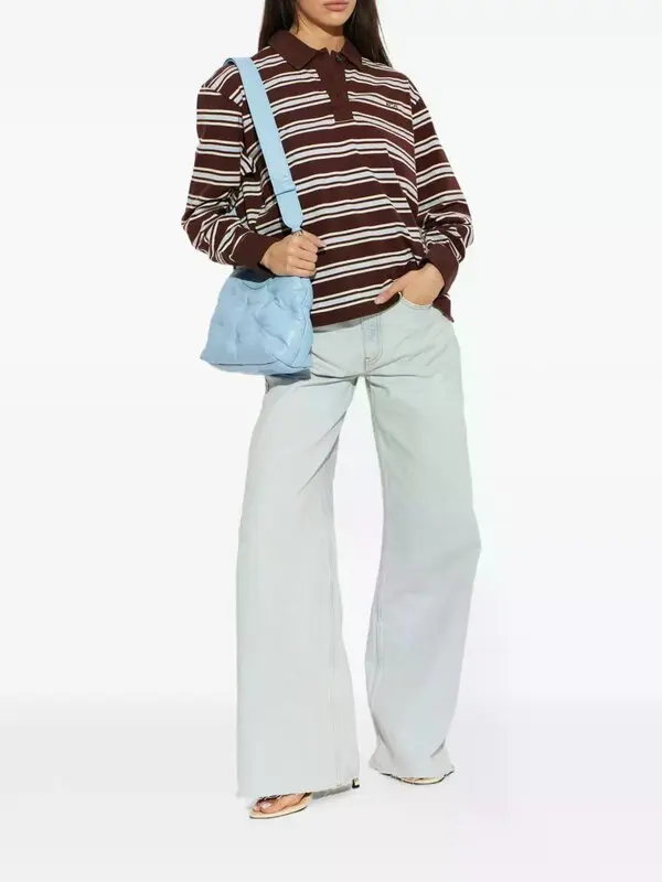 Rag & Bone Striped Long-sleeved Polo Shirt - Brown