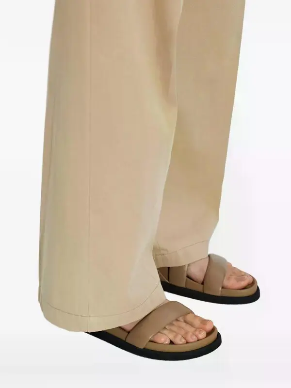 Max Mara Leather Slingback Sandals - Neutrals