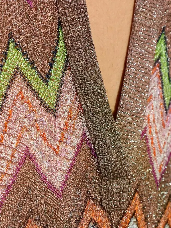 Missoni Zigzag Print V-neck Long Sleeve Dress