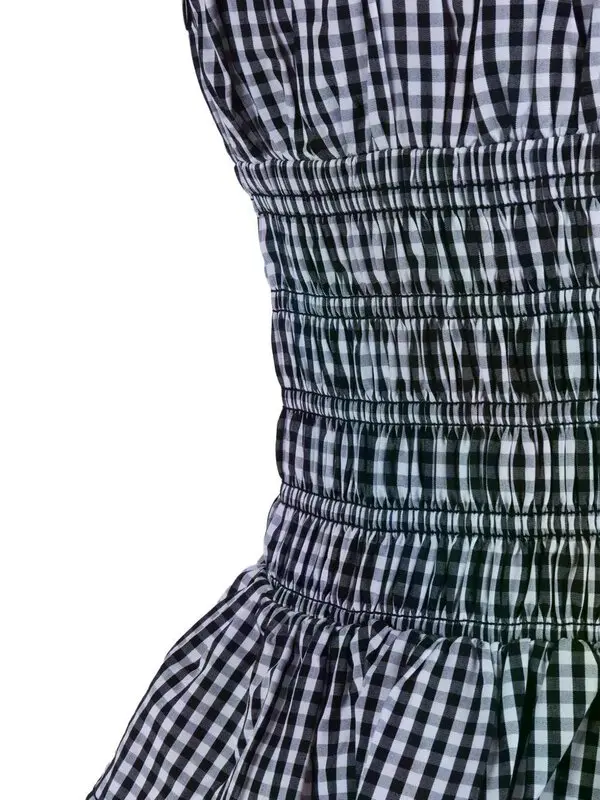 Michael Kors Gingham Smocked Top