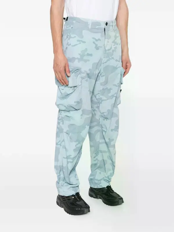 Stone Island Camouflage Print Cargo Trousers