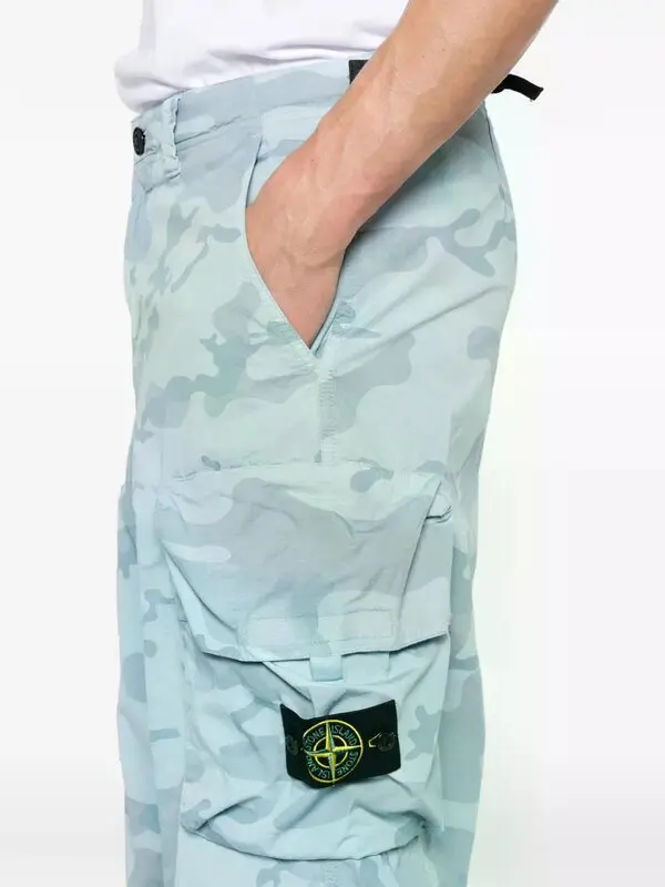 Stone Island Camouflage Print Cargo Trousers