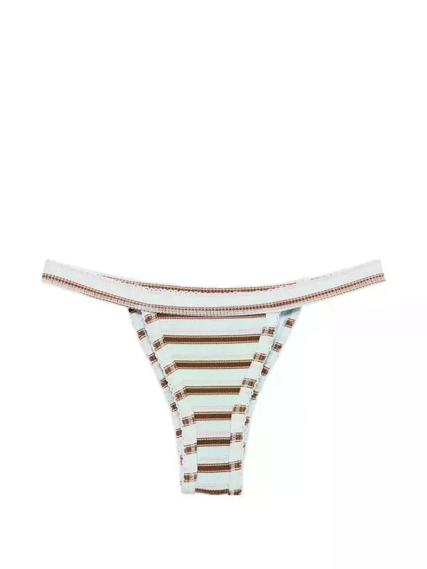 Frankies Bikinis Stripe-pattern Bikini Bottom