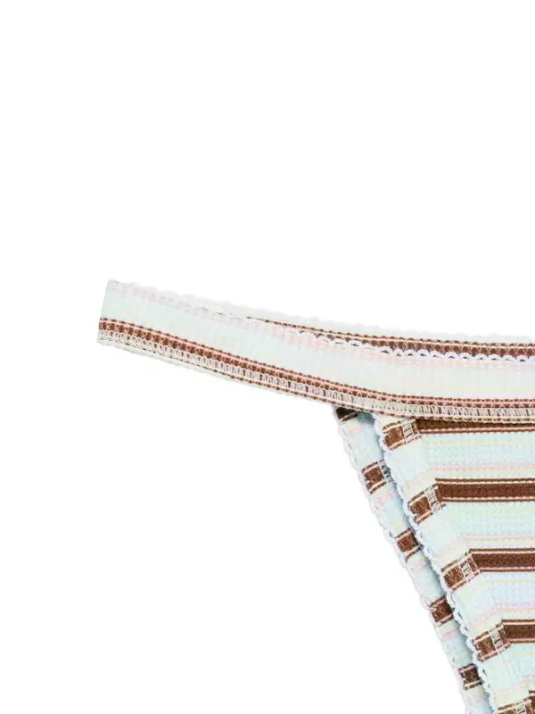 Frankies Bikinis Stripe-pattern Bikini Bottom